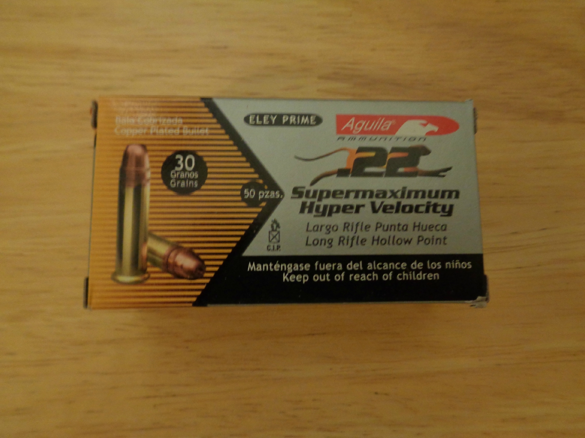 Aguila 22lr Ammunition Supermaximum Hyper Velocity 30 Grain Copper ...