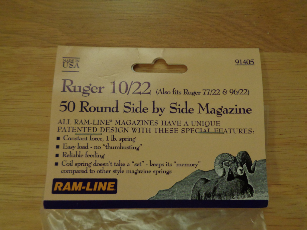 Ram-Line Side By Side Magazine Ruger 10/22 22 Long Rifle 50-Round ...