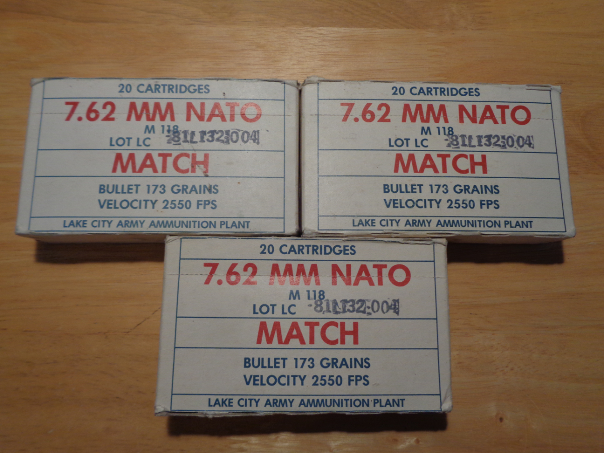 20 Round Boxes Of Usgi Lake City M118 "White Box" 7.62x51 Nato Match ...