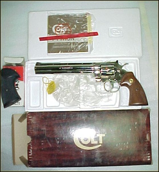 Colt Nickel Polished Python W/ 8" Barrel Box Manual Tag For Sale at ...