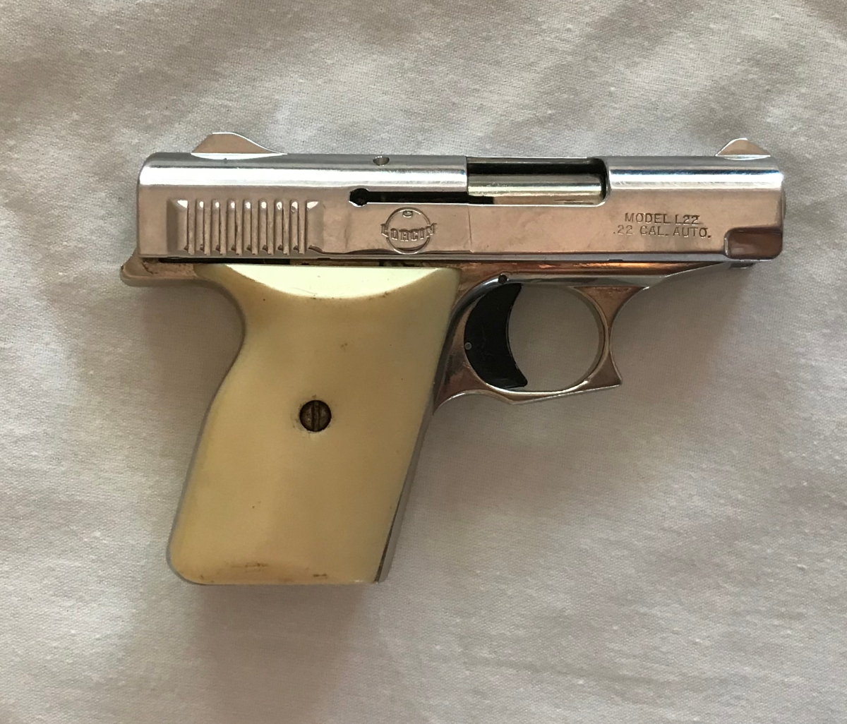 Lorcin Lr22 Semi-Auto Pistol Chrome 22lr. Used. Good Condition. One ...