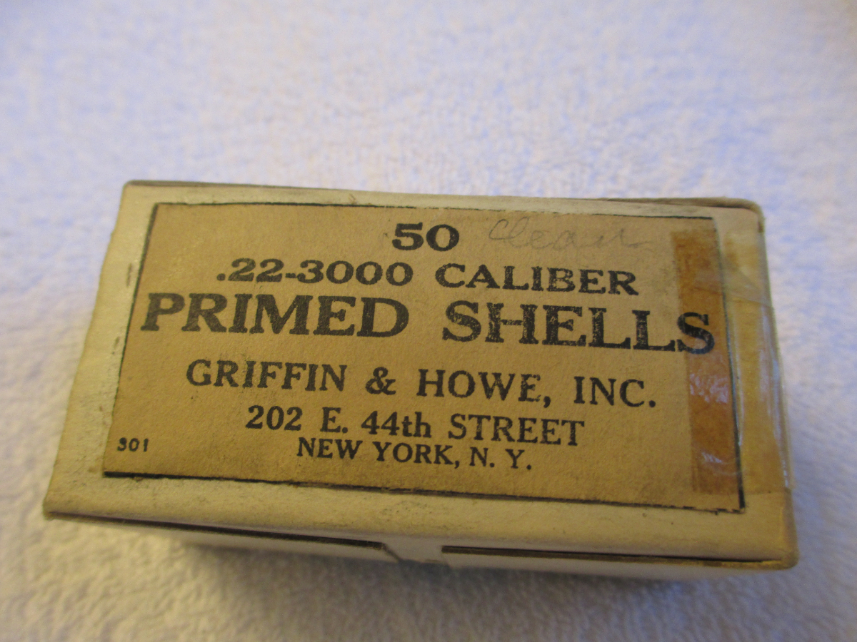 Griffin & Howe FULL BOX (50) NPE (NEW PRIMED EMPTY) 22-3000 G&H BRASS ...