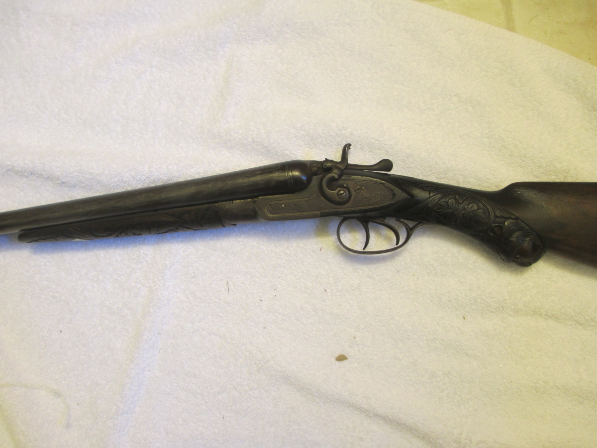 GORDON GUN CO. (BELGIUM) DOUBLE BARREL HAMMER SHOTGUN 12 GA 17304377 ...