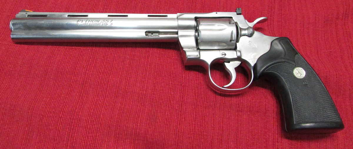 Colt Python Stainless Steel 8" Barrel W/Soft Case .357 Magnum For Sale ...