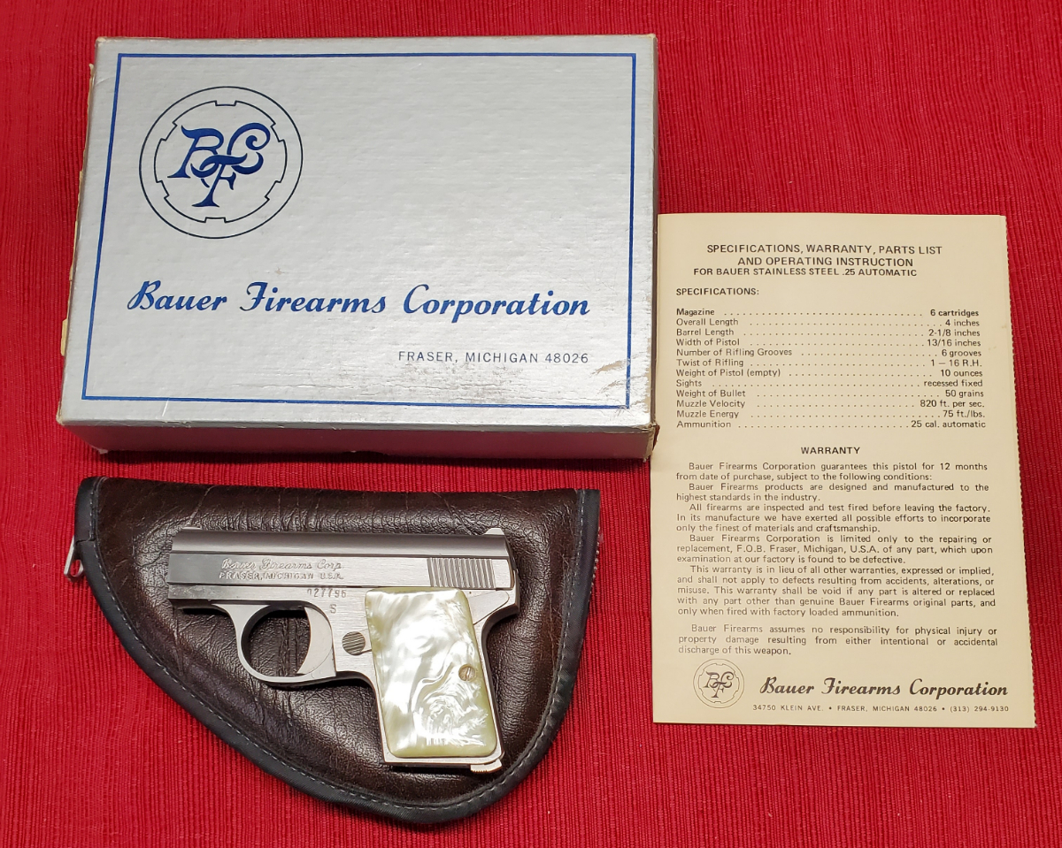 Bauer Firearms Model 25 Ssp W/Box, Soft Case, One Magazine And Manual ...