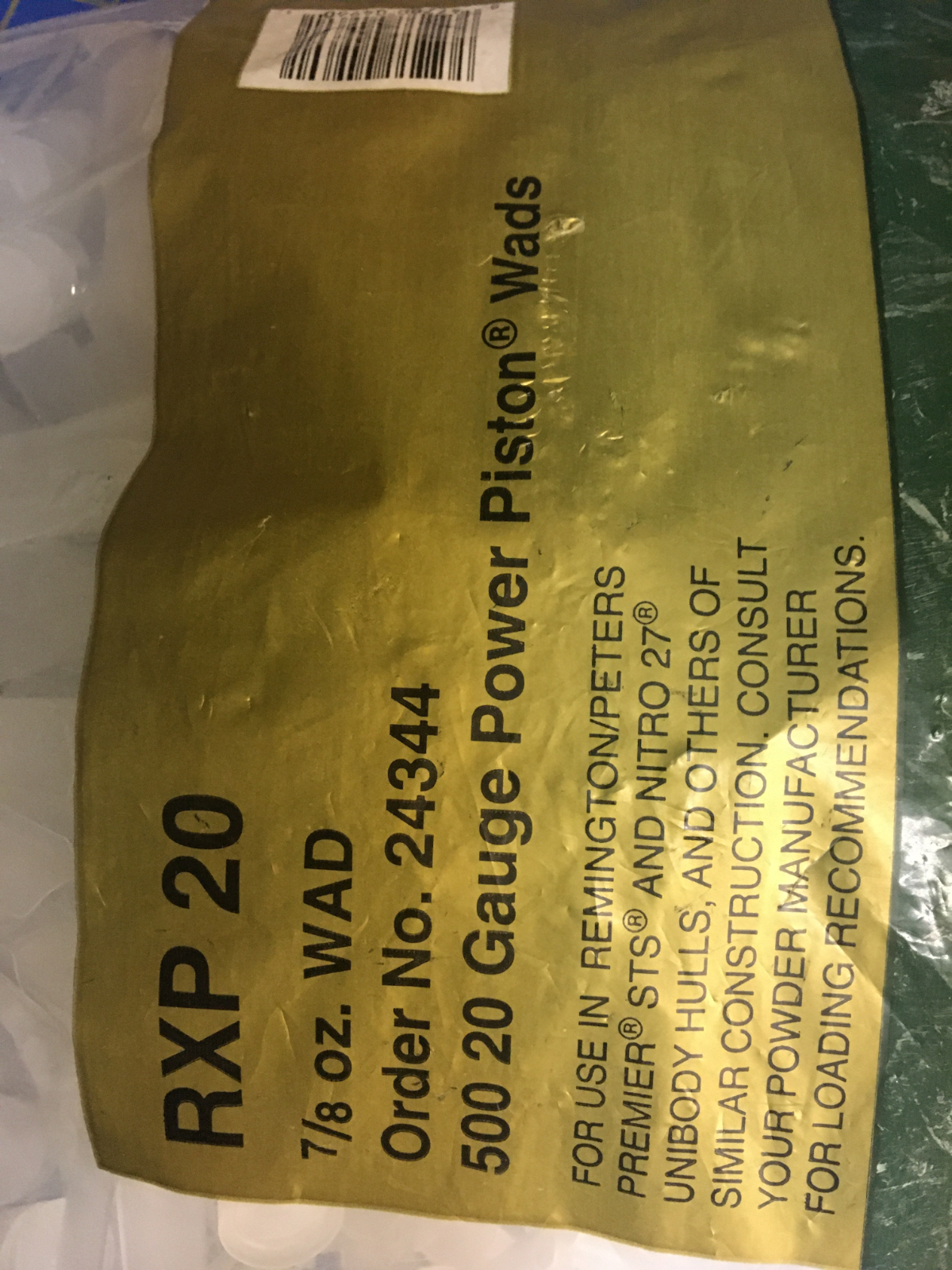 Remington 2 Unopened Bags (500/bag) - RXP 20 - 7/8 oz 20 gauge Power ...
