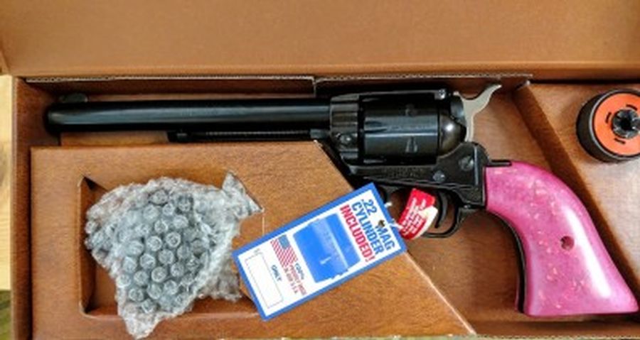 Heritage Mfg Inc Nib Combo Revolver W/Custom Pink Grips-Ca Legal For ...