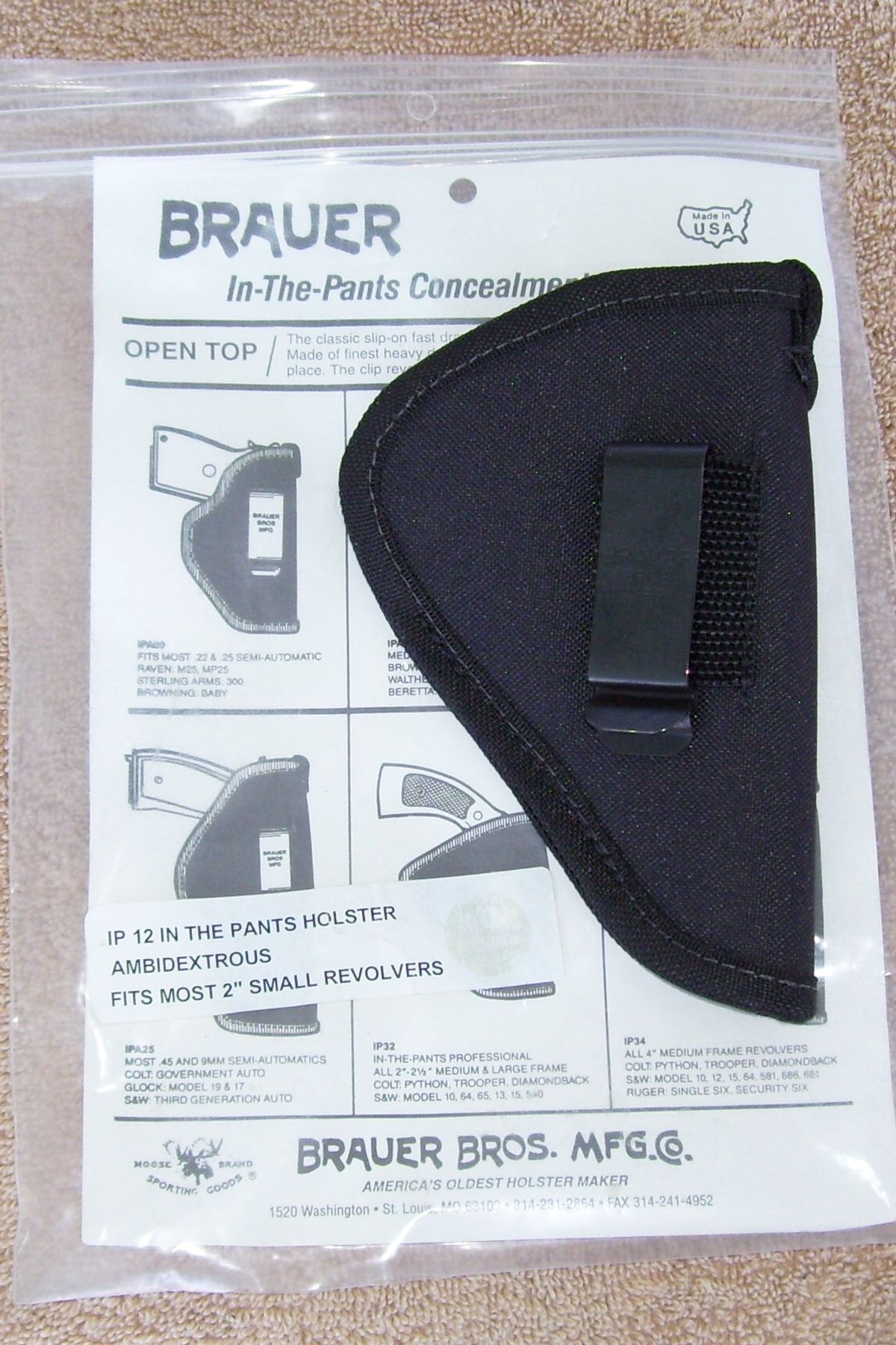 BRAUER Bro`s In-The-Pants Holster IP 12 15703134 - GunAuction.com