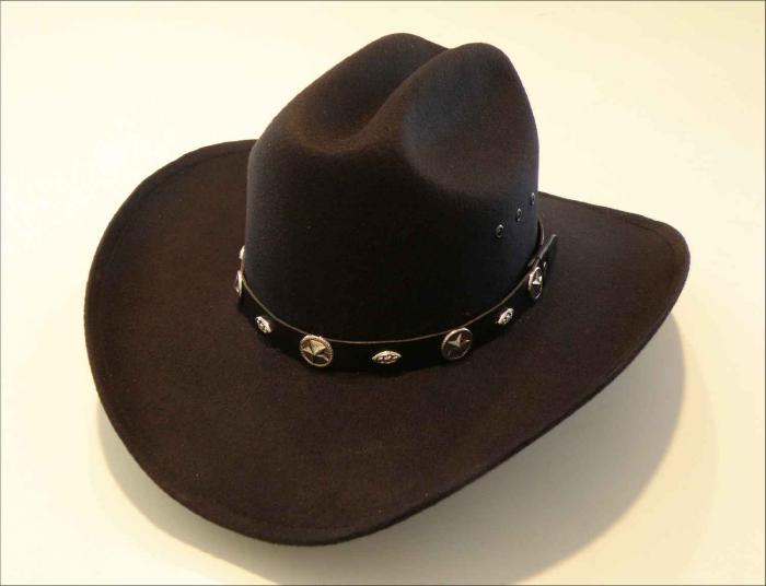 Hat Band Hb344 Black W/Silver Texas Star Conchos For Sale at GunAuction ...