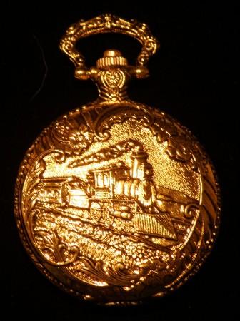 Geneva Quartz Gold-Tone "Iron Horse" Pocket Watch For Sale at ...