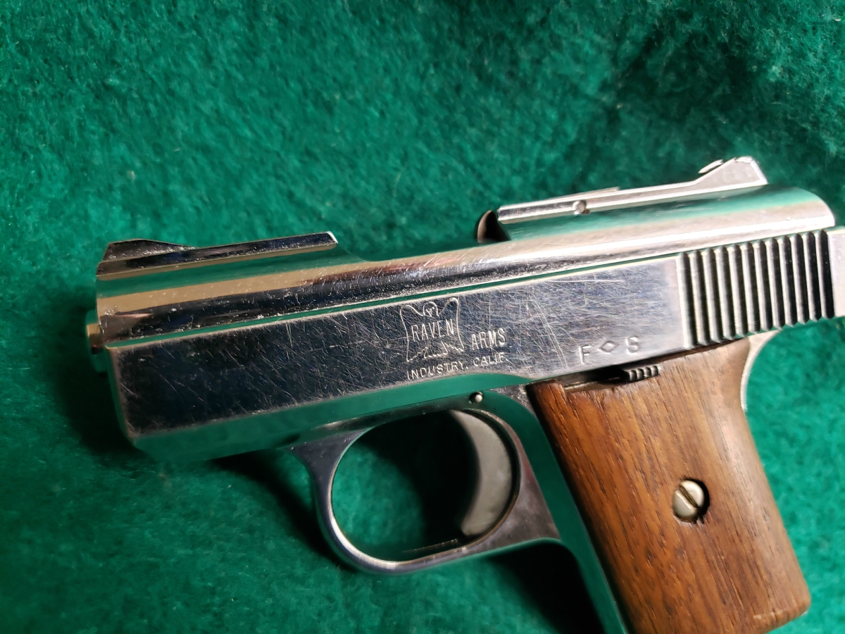 Raven Arms Model Raven Mp-25. Nickel Plated Pocket Pistol. Works Well ...