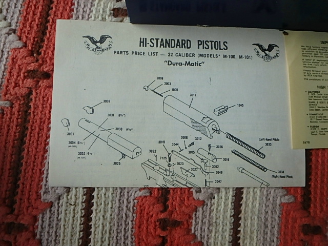 22 Hi-Standard Model 101 Dura Matic In Box .22 Lr For Sale at ...