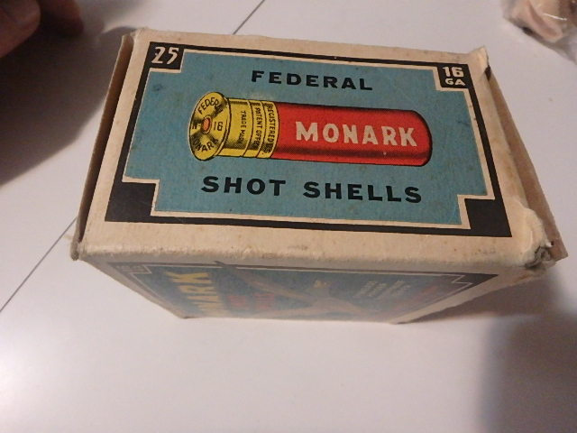 Nice Full 16 Ga Federal Monark Low Brass Box No 6 Shot Duck Box 16 Ga ...