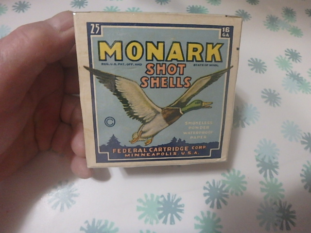 Full 16 Ga Federal Monark Low Brass Full Box No 5 Shot Duck Box 16 Ga ...