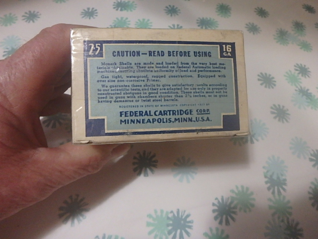 Full 16 Ga Federal Monark Low Brass Full Box No 5 Shot Duck Box 16 Ga ...