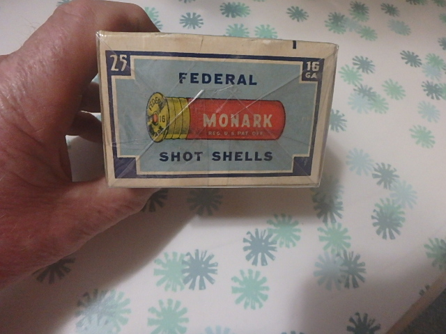 Full 16 Ga Federal Monark Low Brass Full Box No 5 Shot Duck Box 16 Ga ...
