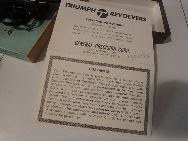 Triumph Precision 22 Long Rifle Triumph General Precision Corp. 22 ...