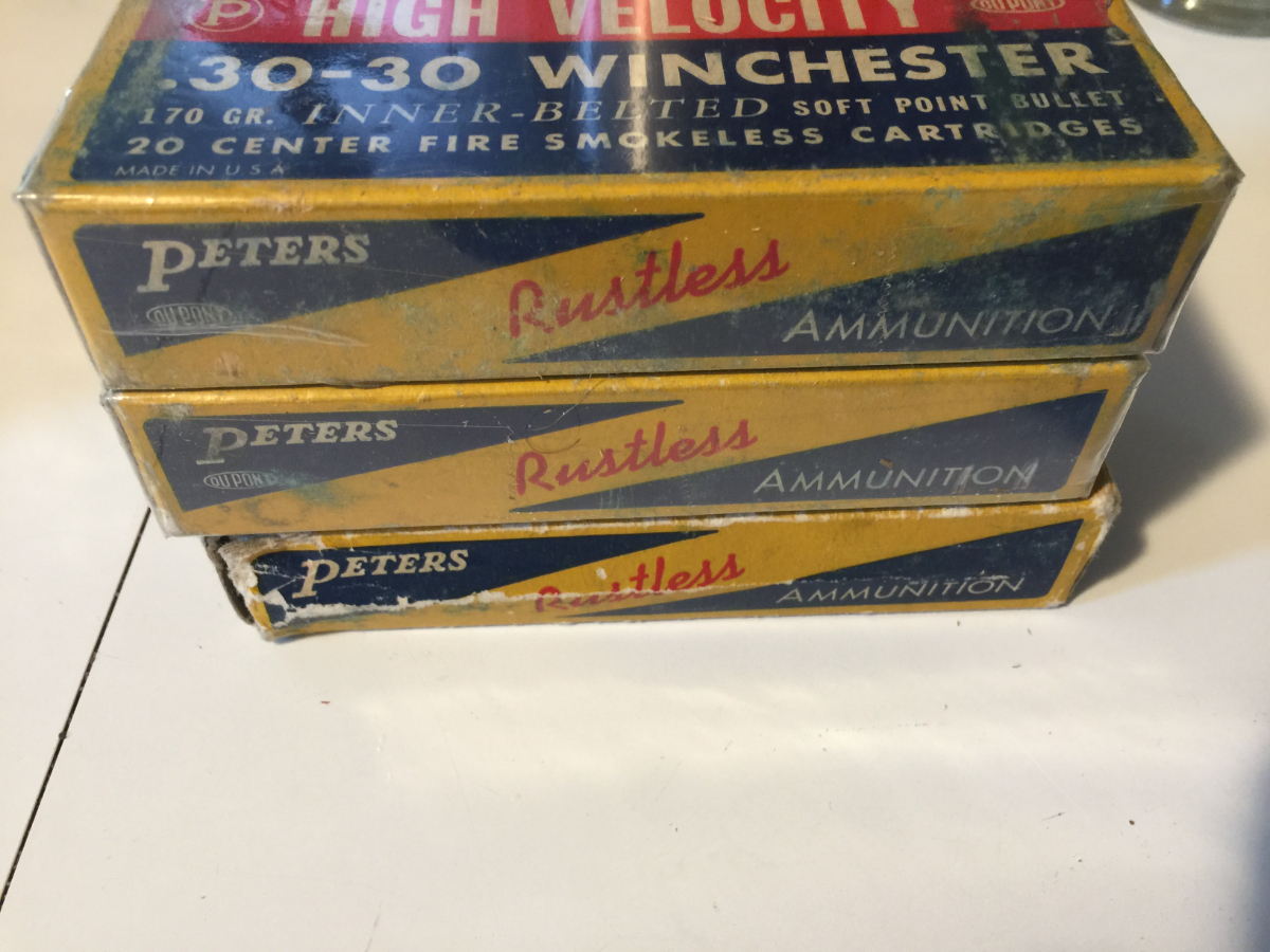 Peters Cartridge Company 3 FULL OLD BOXERS PETERS HIGH VELOCITY 30-30 ...