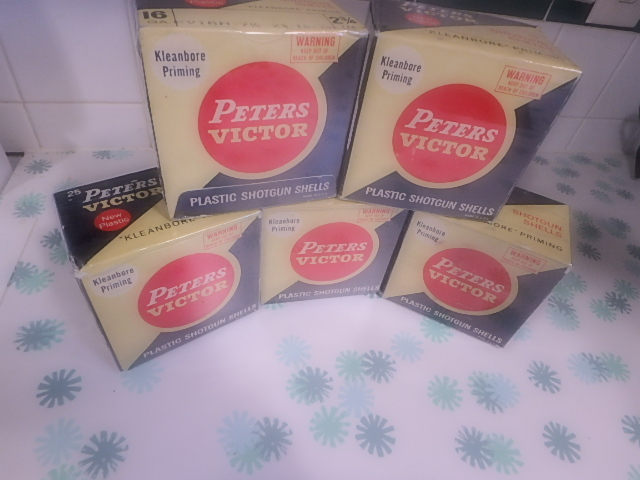 5 Full Real Nice 16 Ga Old Peters Boxes 7-1/2 Shot Red Dot Boxes 16 Ga ...