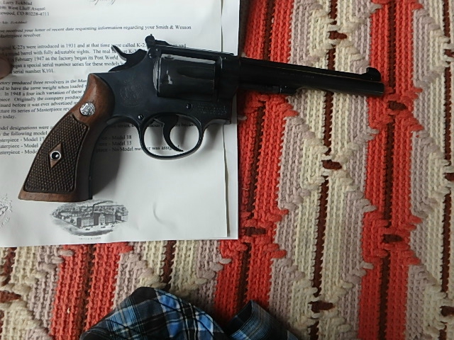 1953 Smith & Wesson 22 1936 22 Cal Smith And Wesson Revolver 6 Inch ...