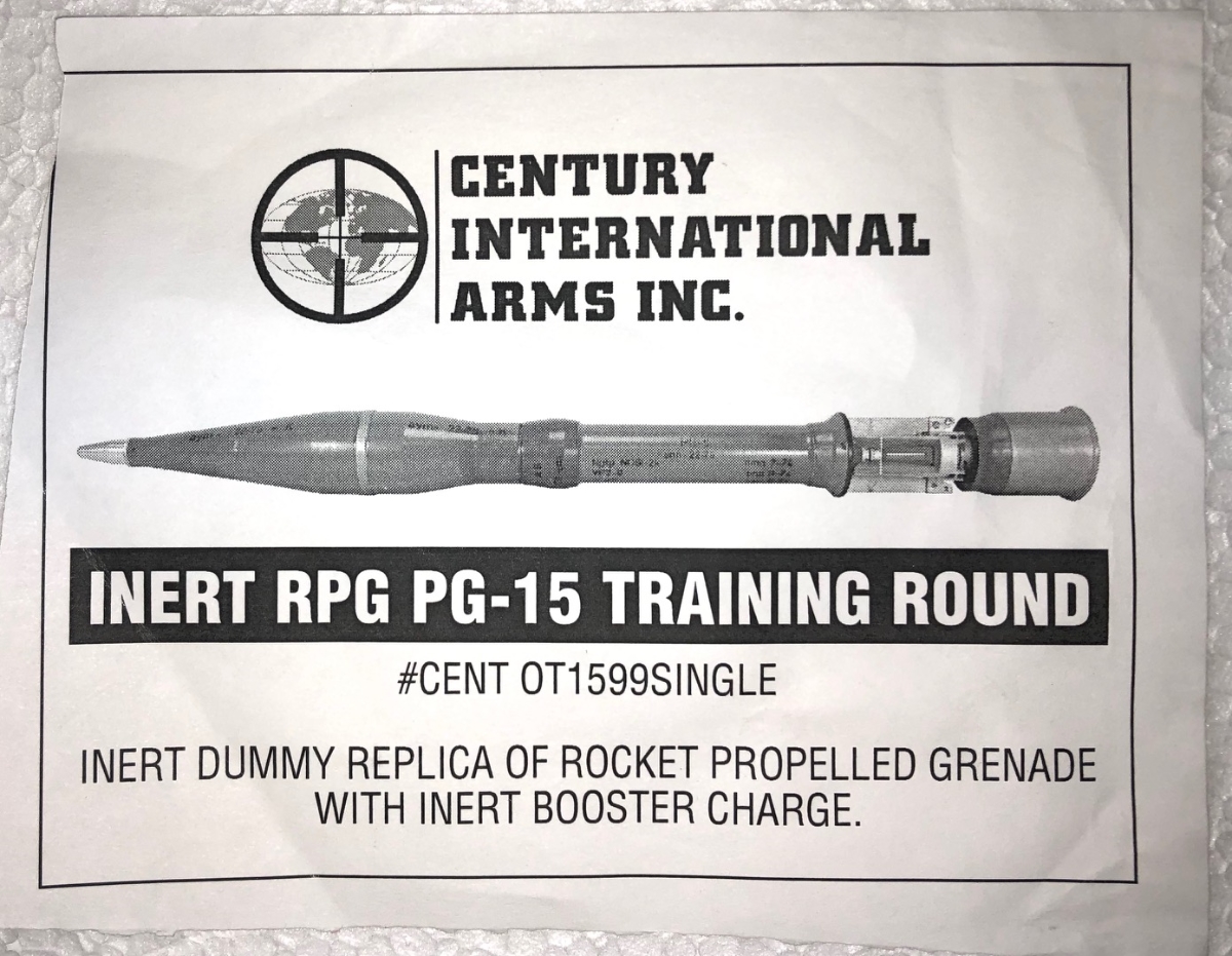 Inert Rpg Pg-15 Training Round. Rocket Propelled Grenade. For Sale at ...
