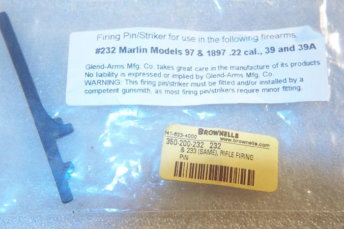 Marlin Model 97, 1897 & 39 Firing Pin - New For Sale at GunAuction.com ...