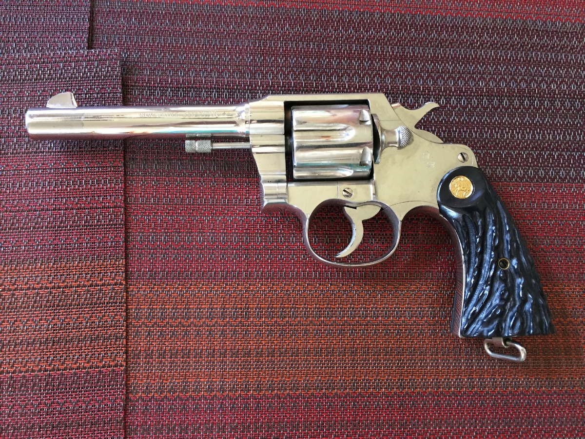 Colt - New Service Revolver Nickel & Stag ---- great shooter - Picture 2