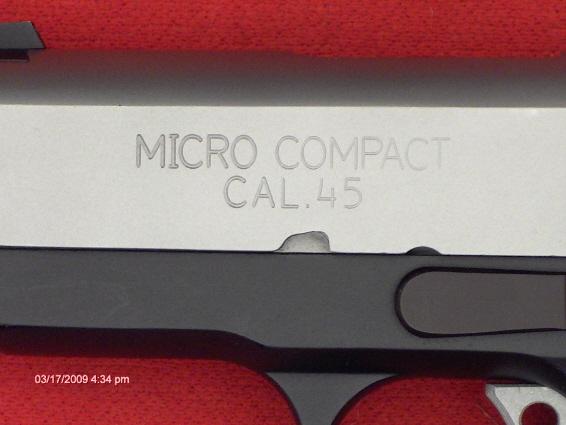 Springfield Armory Lw Bi -Tone 1911 Micro Compact Px9801l .45 Pistol W ...