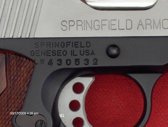 Springfield Armory Lw Bi -Tone 1911 Micro Compact Px9801l .45 Pistol W ...