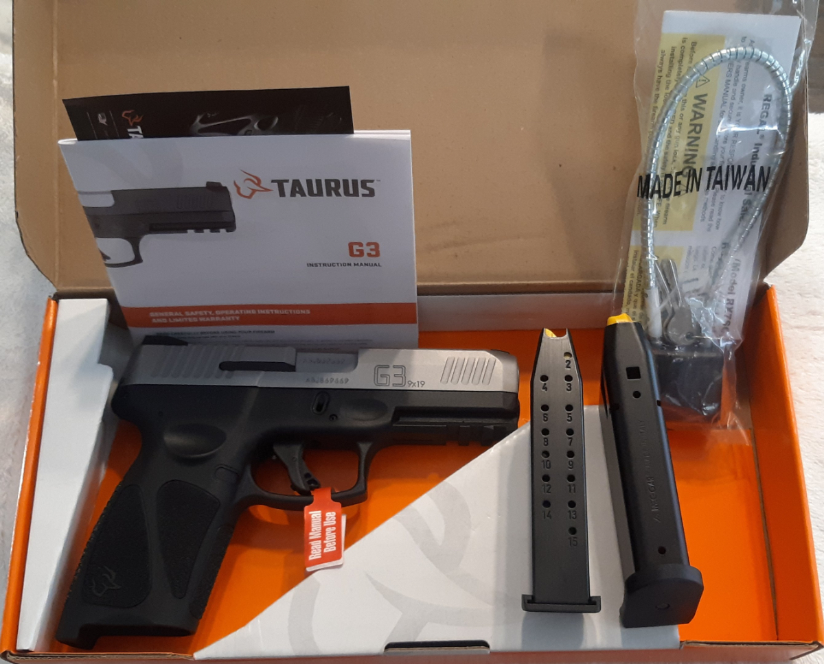Taurus G3 9mm Black With Stainless Steel Slide And 2 15 Round Magazines ...