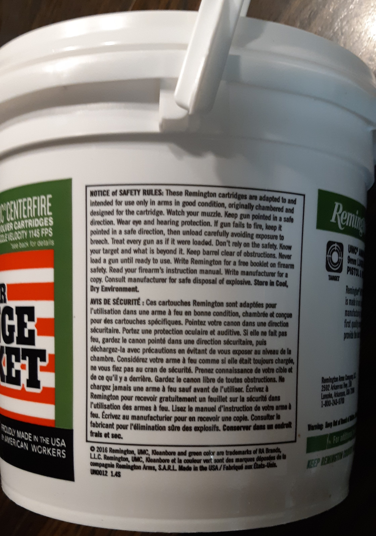 Remington 9mm Luger 115gr Fmj Umc 350 Round Range Bucket 9mm Luger For ...