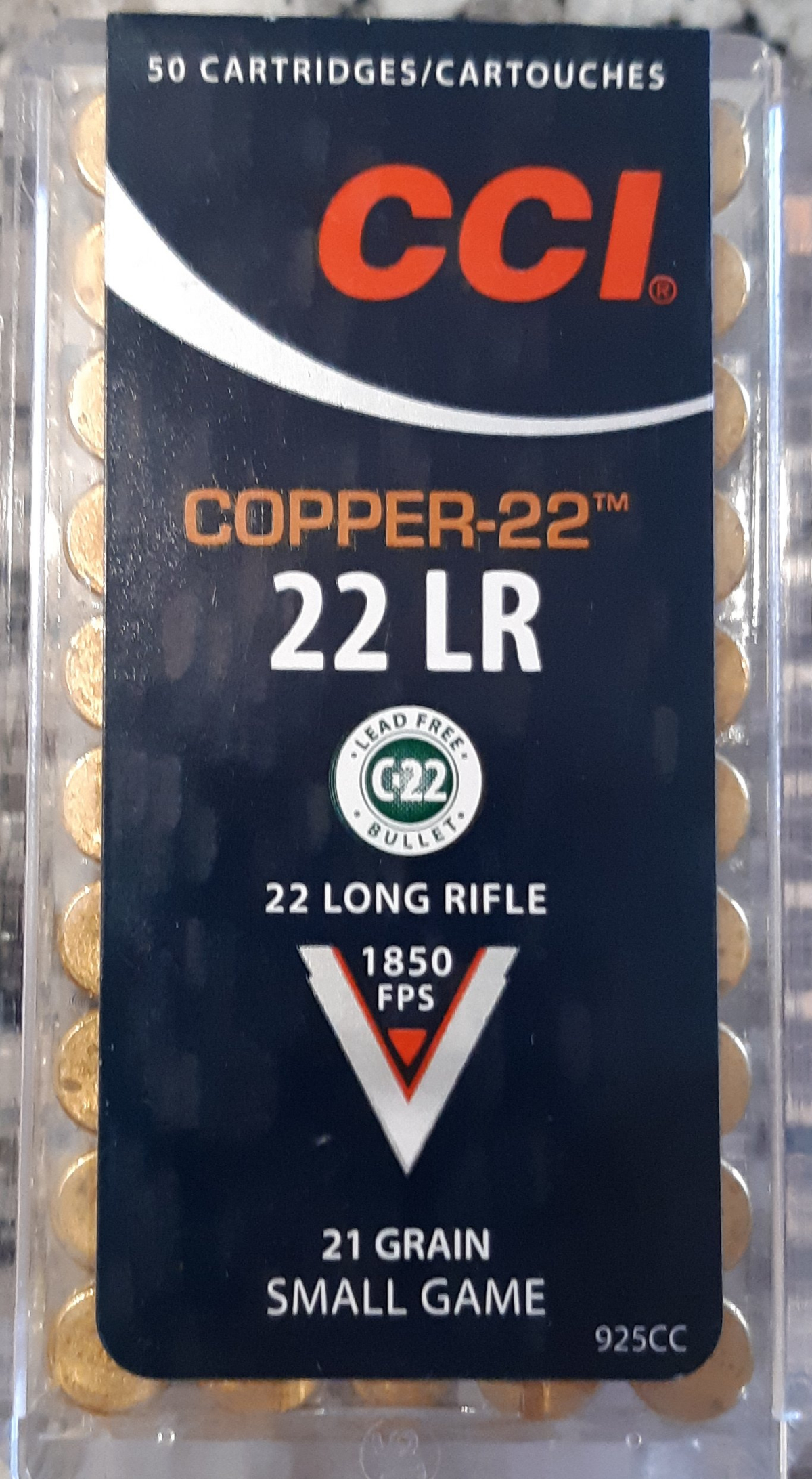 CCI Ammunition 22 Long Rifle Copper-22 21GR Hollow Point #112 .22 LR ...