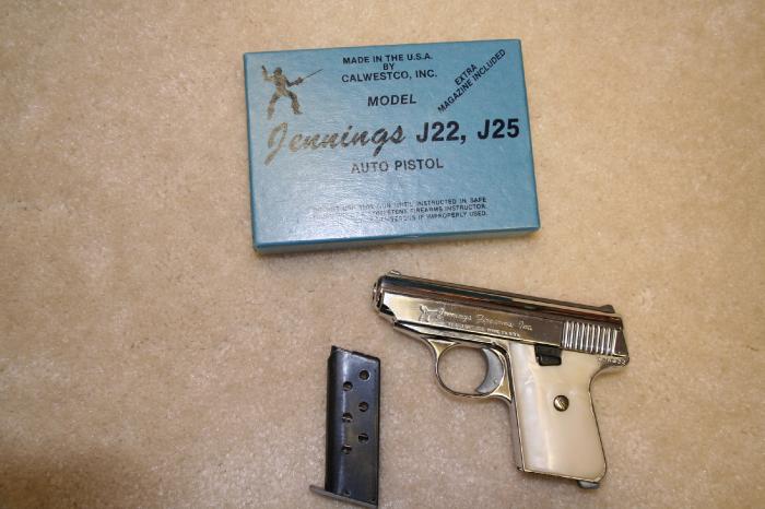 Jennings J-25 Chrome Finish With Box..And One Mag ...Synthetic Ivory ...