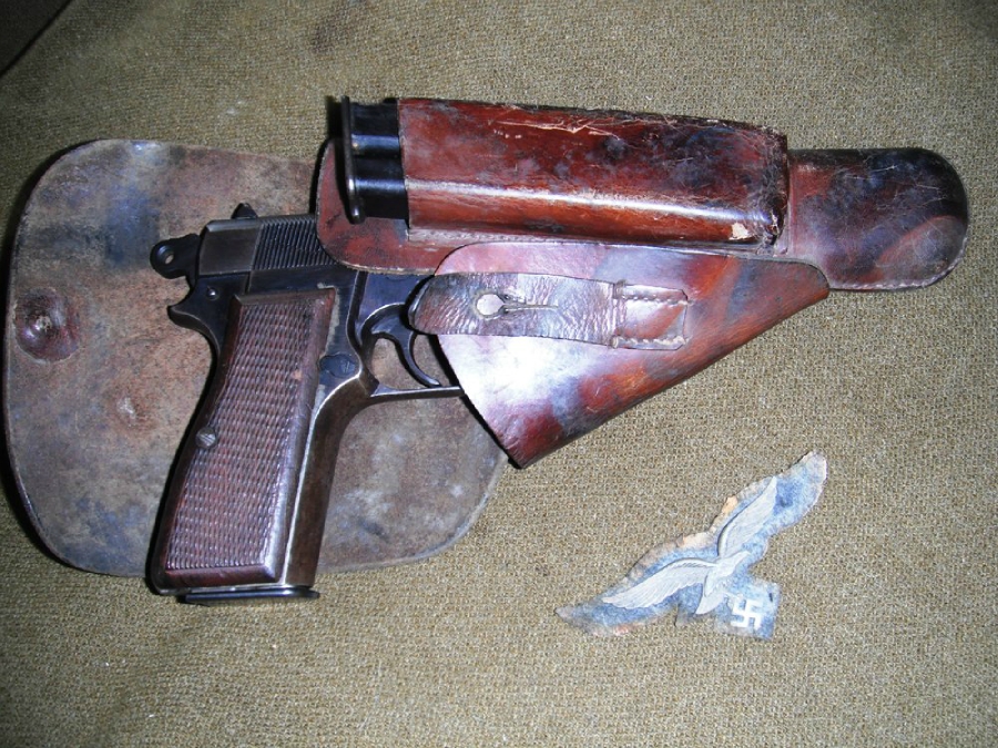 Browning (Fn) Ww2 Nazi Hi Power Rig & Eagle Bringback From Bulge For ...