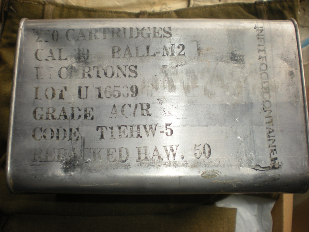 WW2 SEALED SPAM CAN 220 ROUNDS G.I. BALL AMMUNITION