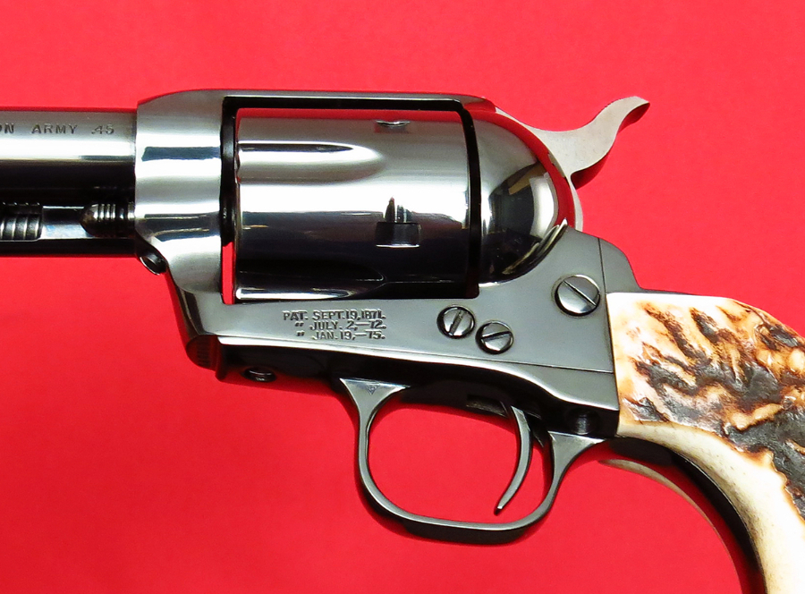 Colt Rare Saa Single Action Army Black Powder Frame/Full Blue/Stags ...