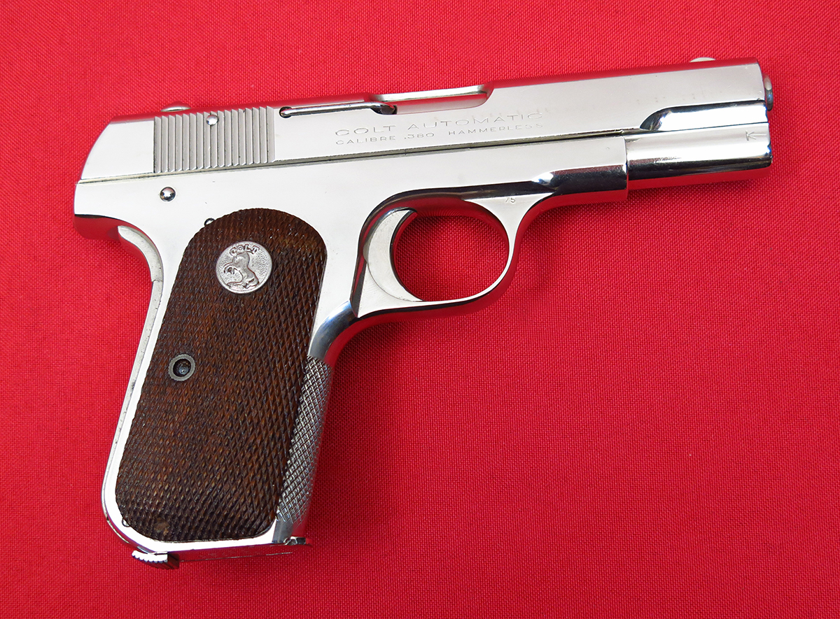Colt Model 1908 .380 Pocket Hammerless...Nickel Finish, Good Bore...Mfd ...