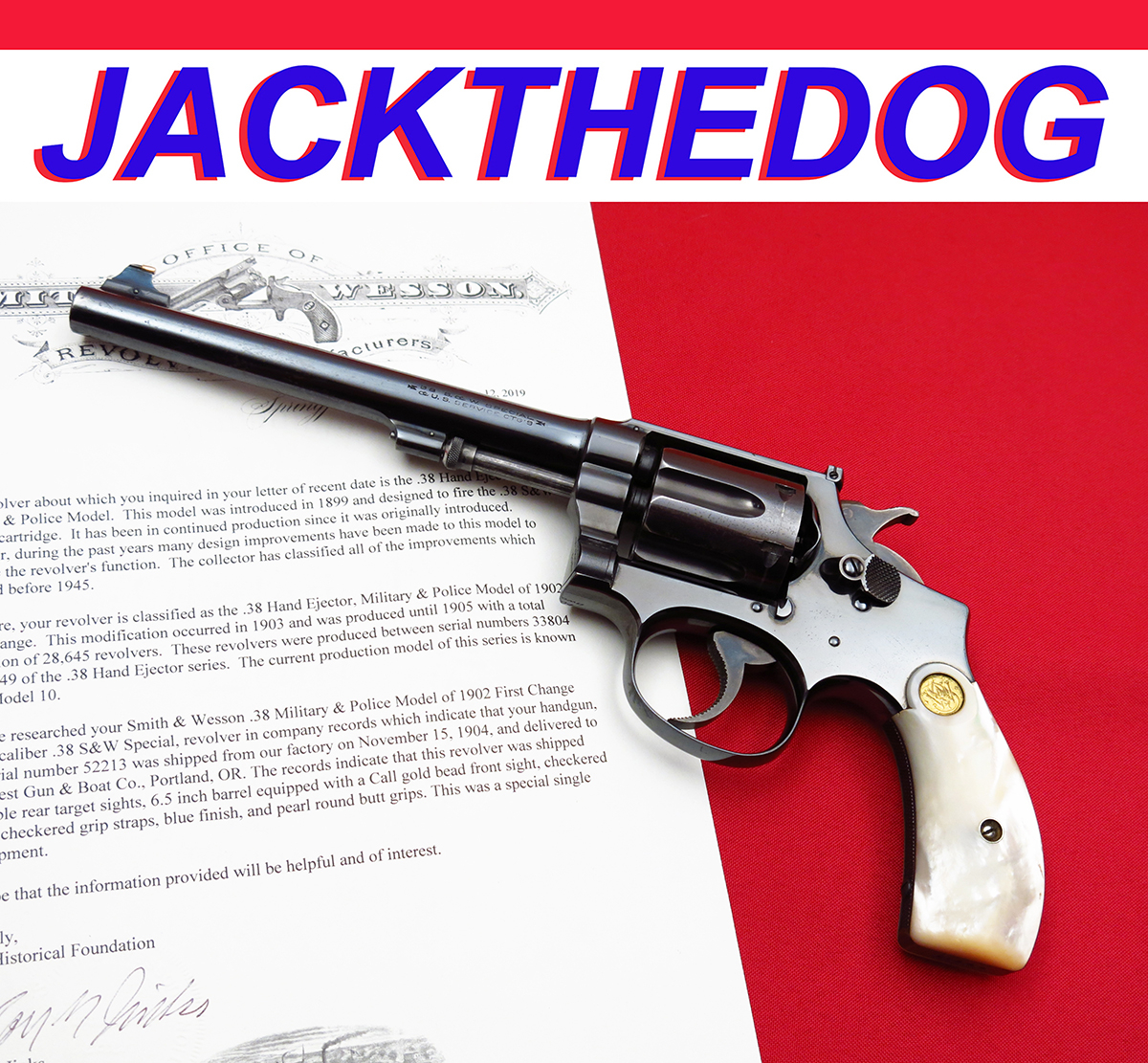 Smith & Wesson Special Order M1902 .38 M&P Target...Factory Pearls ...