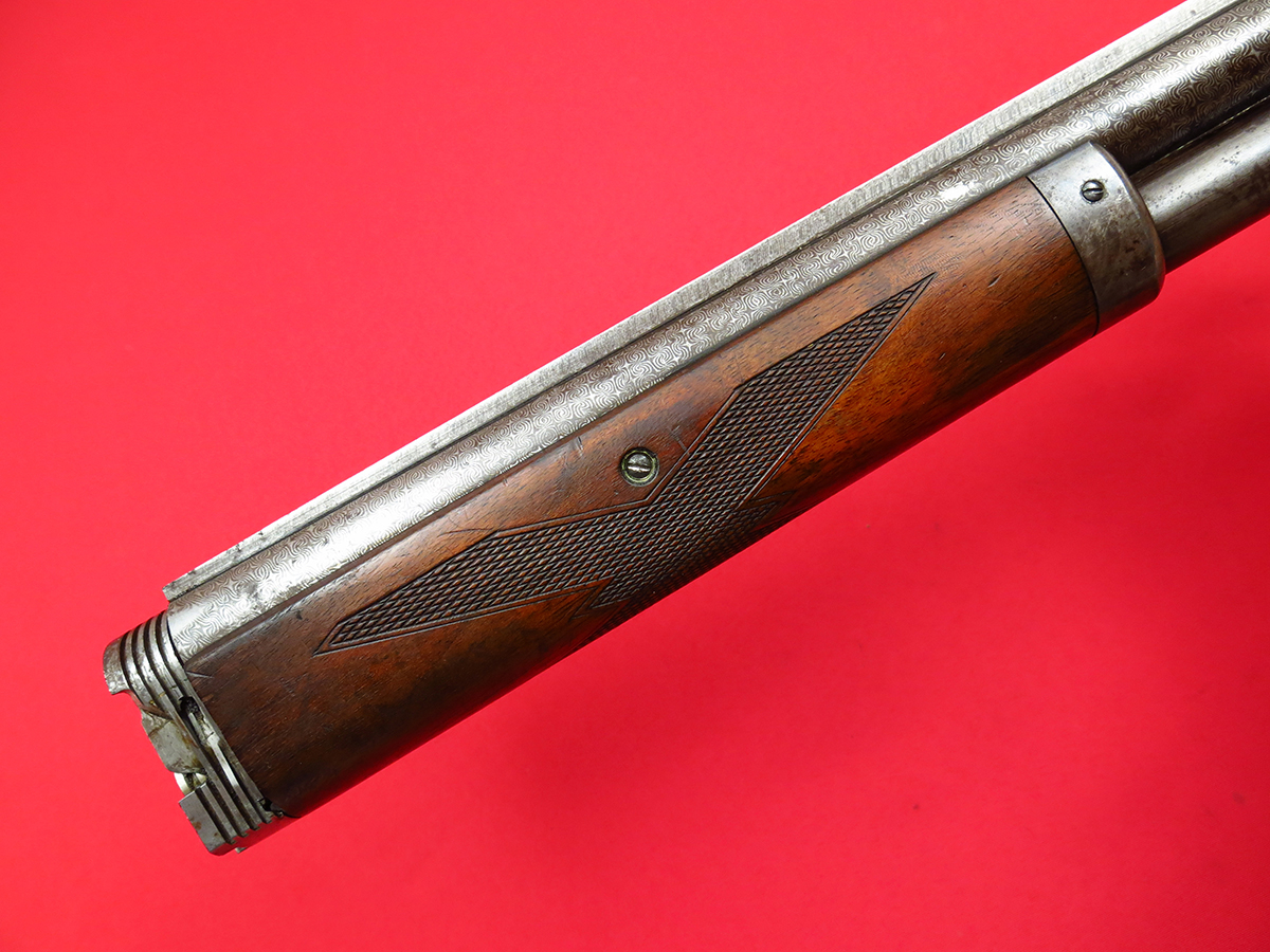 Burgess Gun Co "Grip Pump" Shotgun...Super With Two Solid Rib Barrels ...