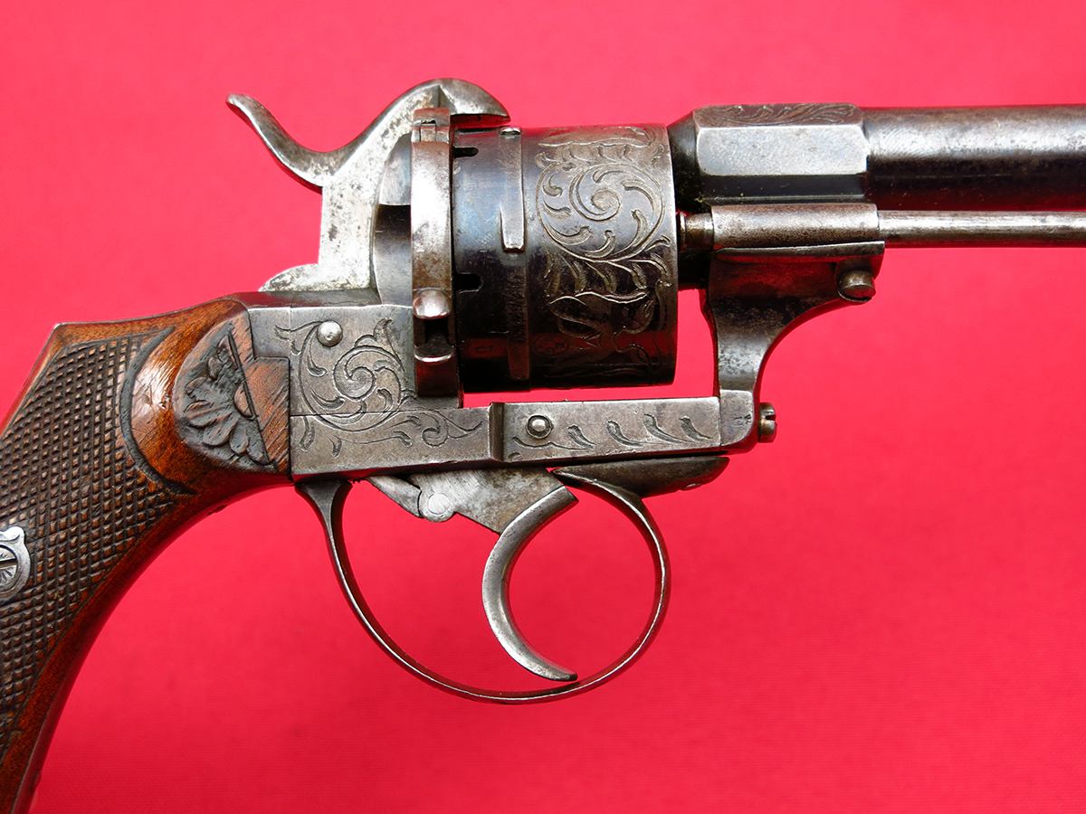 Lefaucheux Double-Action Pinfire Revolver...Engraved/Carved Grips...Mfd ...