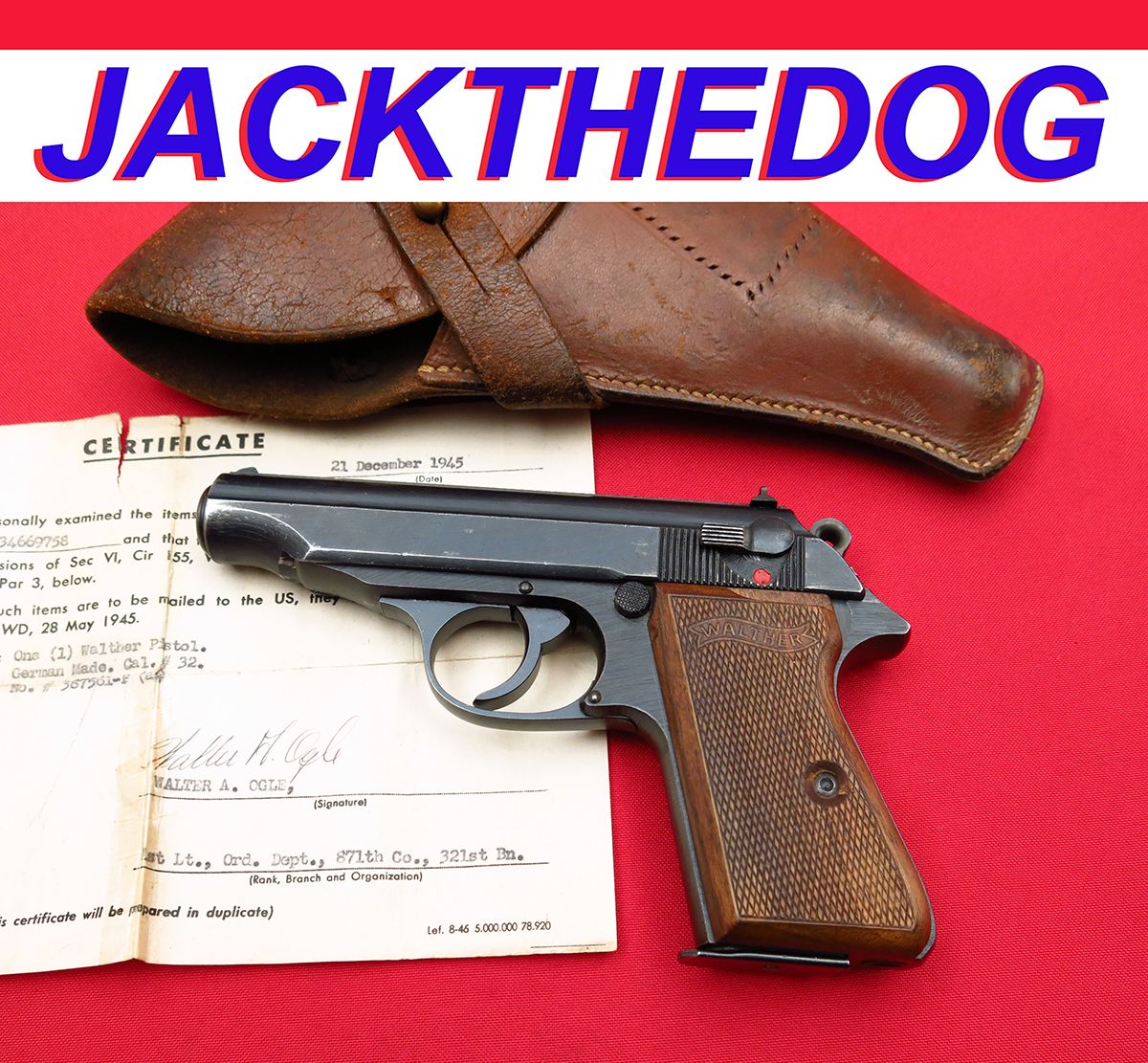 Walther Pp Ww2 "Ac" Code Gi Factory Capture W/ Pressed Wood Grips, Xlnt ...