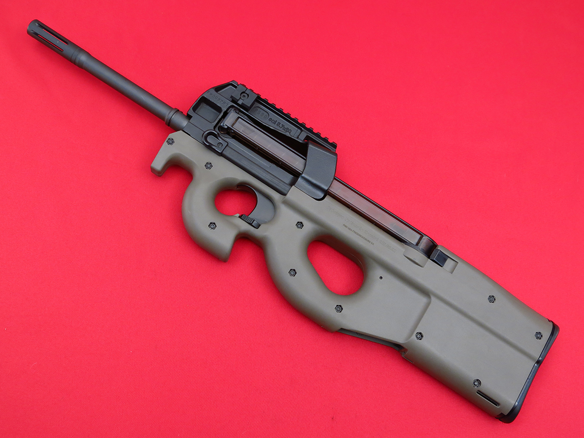 FN PS90 TR BULLPUP CARBINE... OD GREEN, TRI-RAIL, 50-ROUND MAG ...