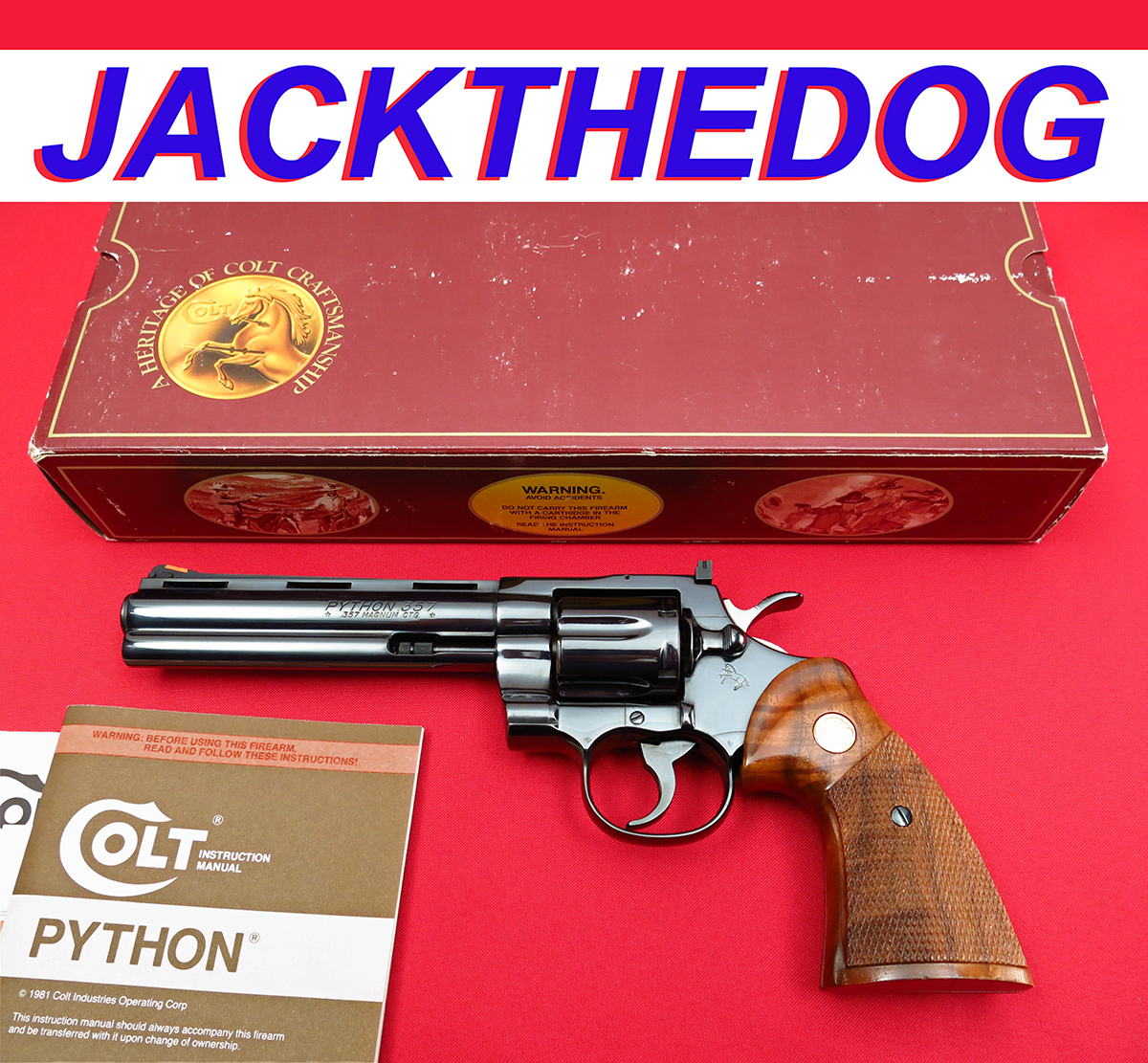 Colt Python .357 Magnum...6-Inch, Royal Blue...Gorgeous Shape, Like New In Box...Mfd 1989...No ...