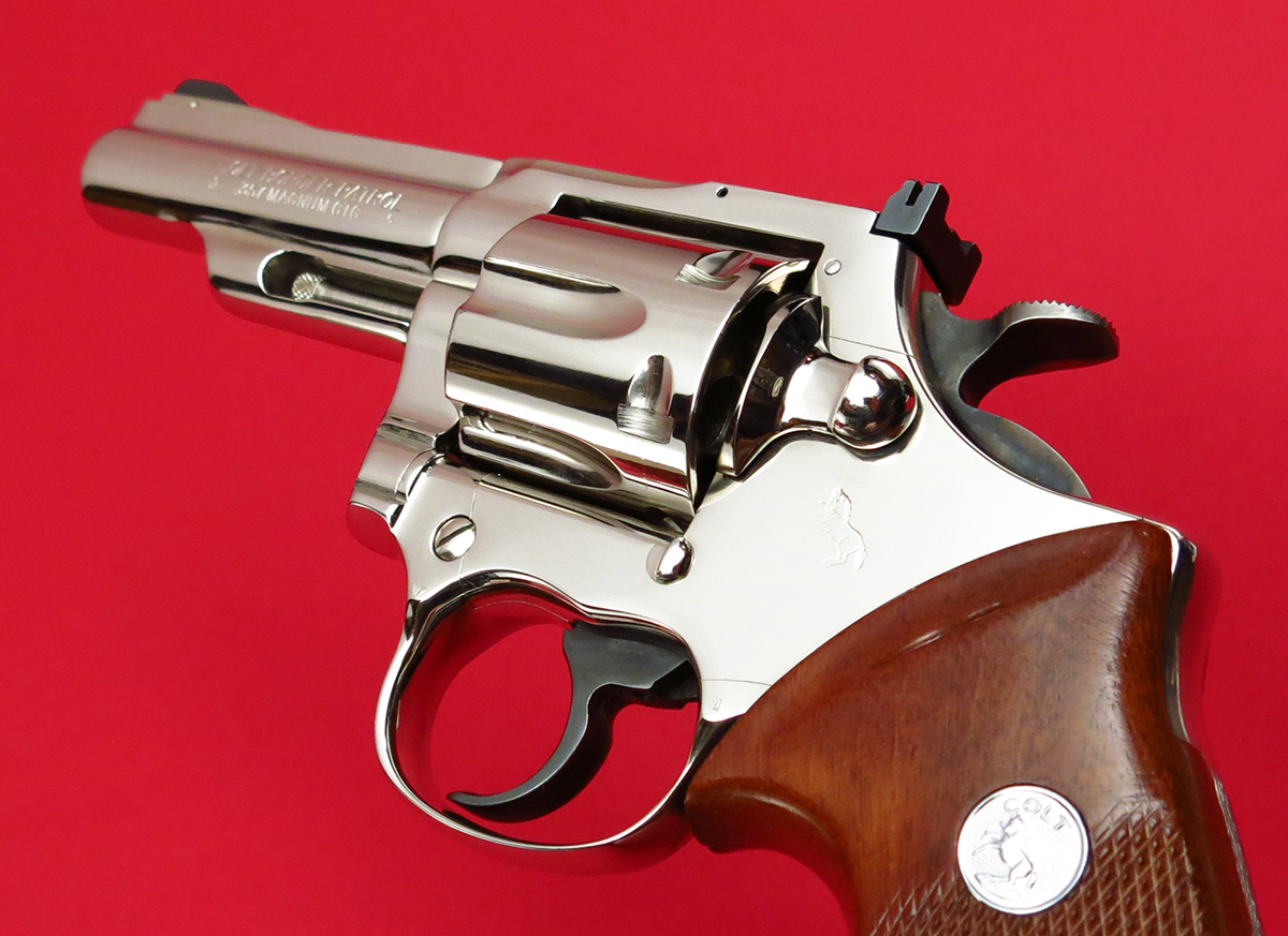 Colt Border Patrol .357...4" Hvy Bbl, Scarce Bright Nickel Finish...Mfd ...