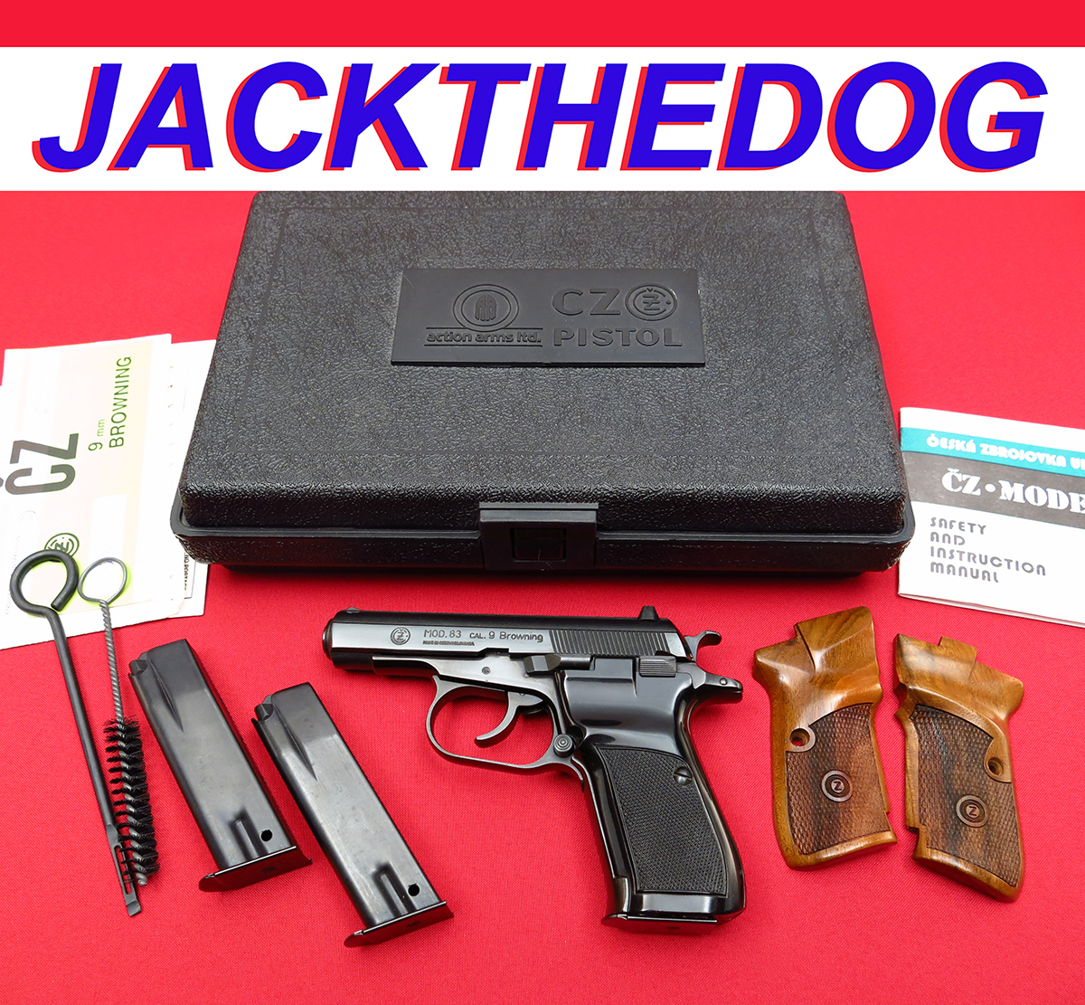 CZ ~ MODEL 83 .380 HI-CAP...AS NEW IN BOX...BLUE FINISH W/ XTRA WOOD ...