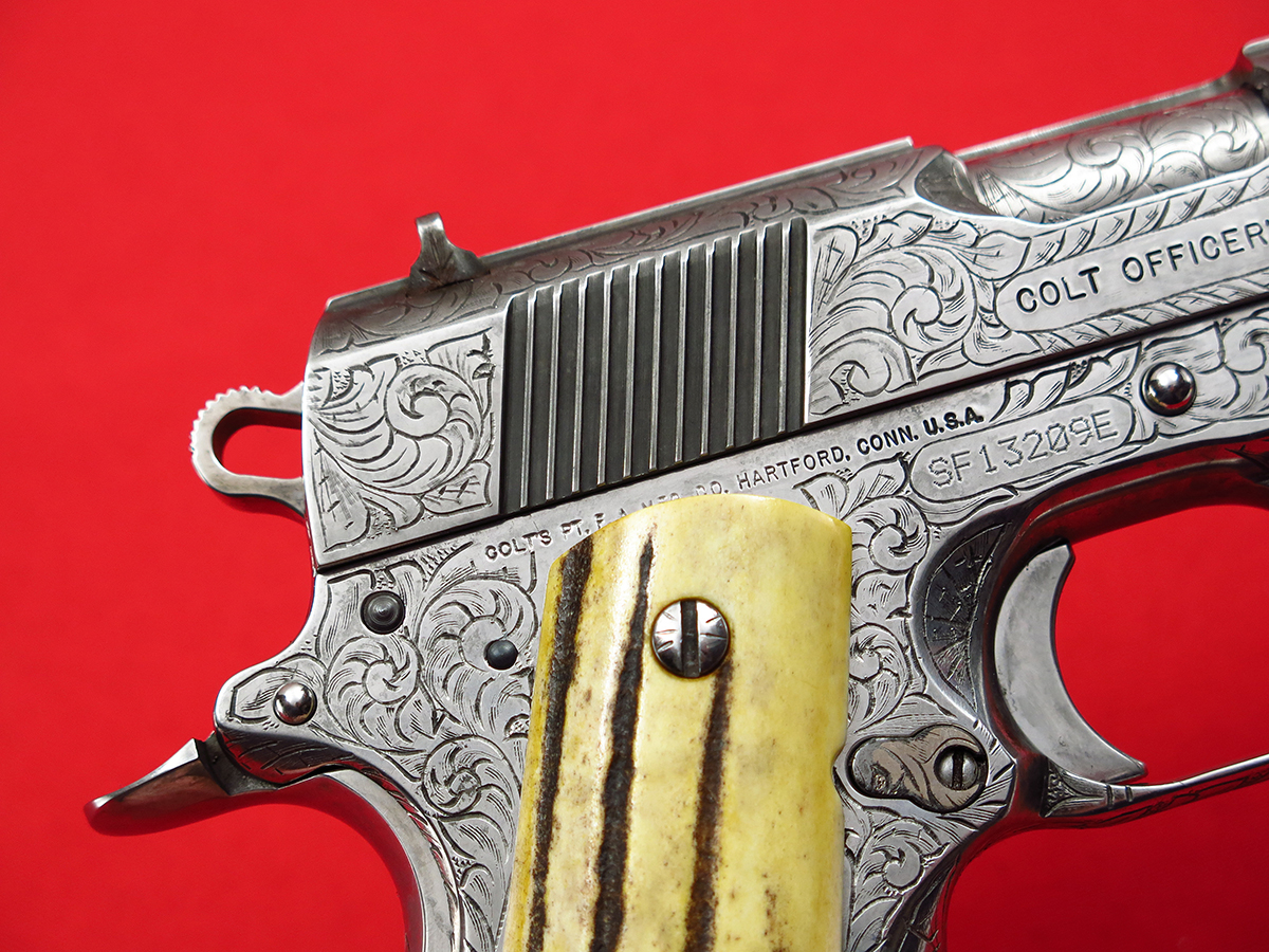 Colt 1911 Officer`S Model Stainless "Enhanced"...Master Engraved By ...