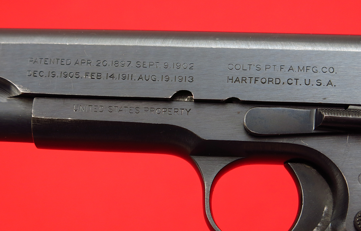Colt 1911 U.S. Army...100 Original/Excellent, Purchased By Tank Corps ...