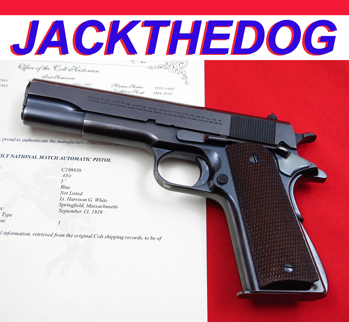 Colt Pre-War National Match .45 Auto...Very Nice Shape & All Original ...