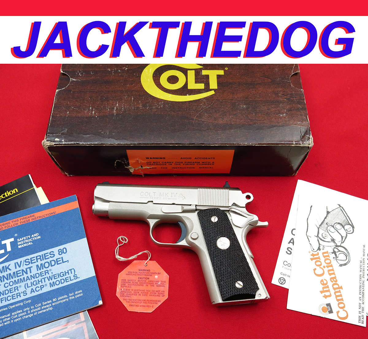 COLT ~ OFFICER'S ACP MK IV SERIES 80 .45...SCARCE SATIN NICKEL FINISH ...