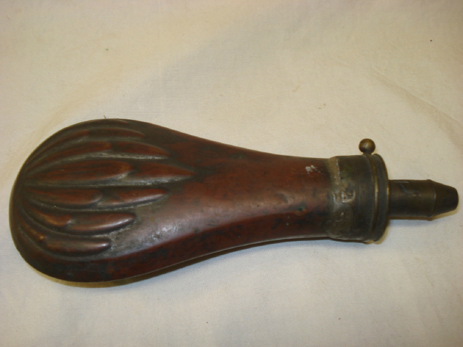 Sykes Patented Copper Powder Flask 14091451 - GunAuction.com